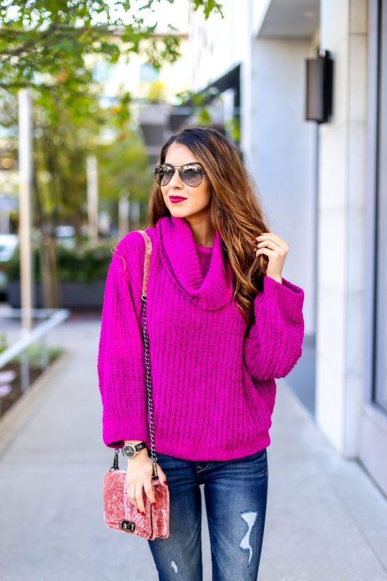 How To Wear A Chenille Sweater - Her Style Code